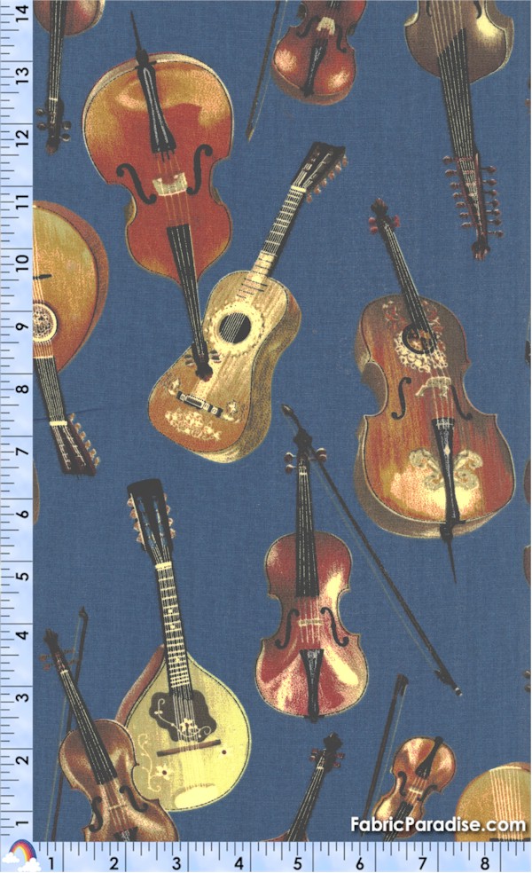 Anything Goes - Tossed Stringed Instruments on Blue-Gray, Music ...